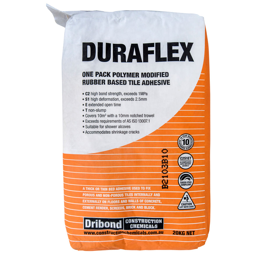 Duraflex Polymer Modified Rubber Based Tile Adhesive 20kg – TotalSite ...